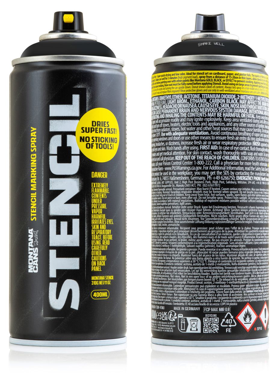 Montana STENCIL Spray 400ml | Stencil 9000 Black | 472732